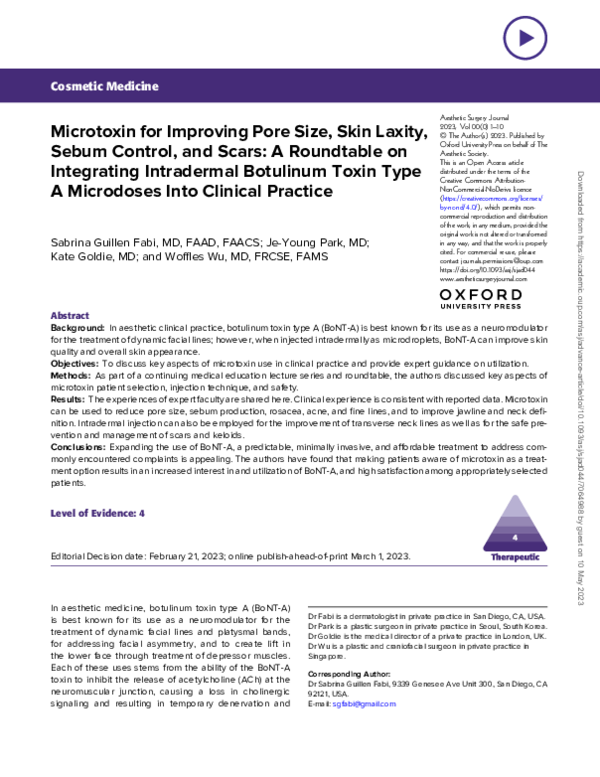 (PDF) Microtoxin for Improving Pore Size, Skin Laxity, Sebum Control ...