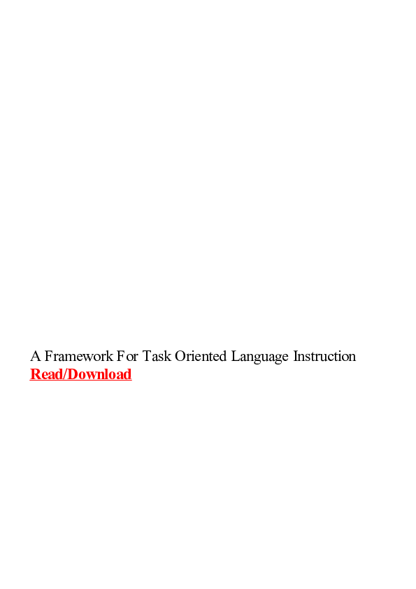 (PDF) A Psycholinguistic Framework for Task-Based Approaches to ...