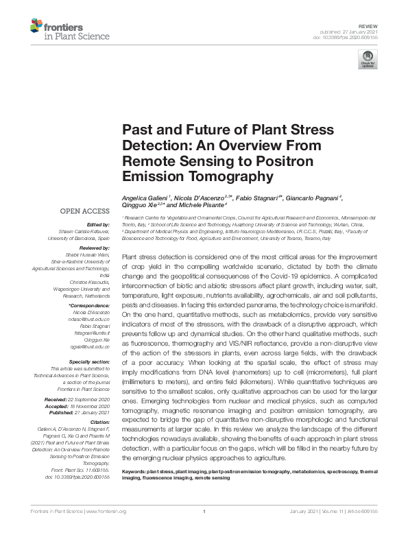 (PDF) Past and Future of Plant Stress Detection: An Overview From ...