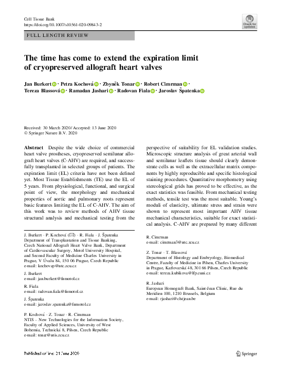 (PDF) The time has come to extend the expiration limit of cryopreserved ...