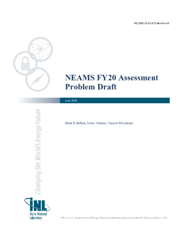 (PDF) NEAMS Problem Draft (FY2020 Assessment)