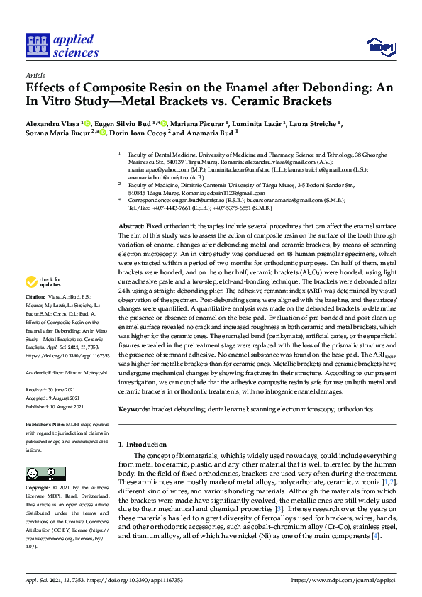 (PDF) Effects of Composite Resin on the Enamel after Debonding: An In ...