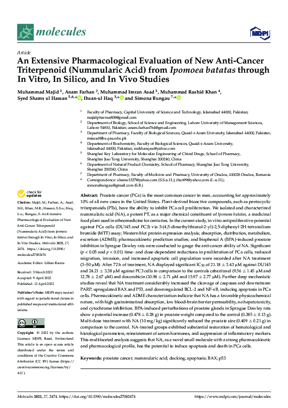 (PDF) An Extensive Pharmacological Evaluation of New Anti-Cancer Triterpenoid (Nummularic Acid ...