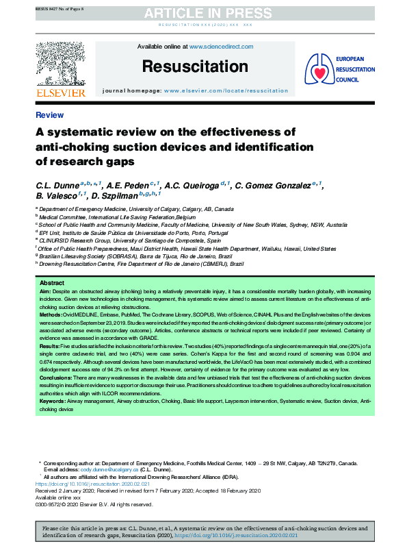 (PDF) A systematic review on the effectiveness of anti-choking suction ...