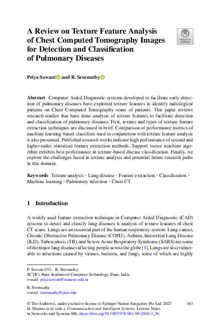 (PDF) A Review on Texture Feature Analysis of Chest Computed Tomography Images for Detection and ...