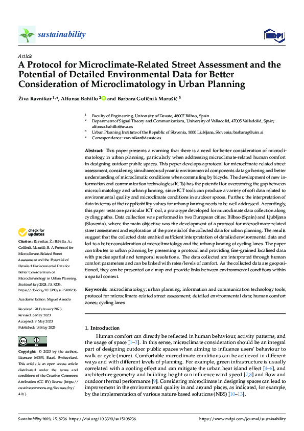 (PDF) A Protocol for Microclimate-Related Street Assessment and the ...