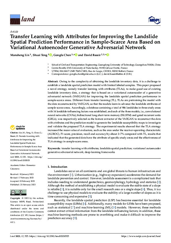 Pdf Transfer Learning With Attributes For Improving The Landslide Spatial Prediction