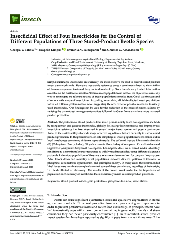 (PDF) Insecticidal Effect of Four Insecticides for the Control of Different Populations of Three ...