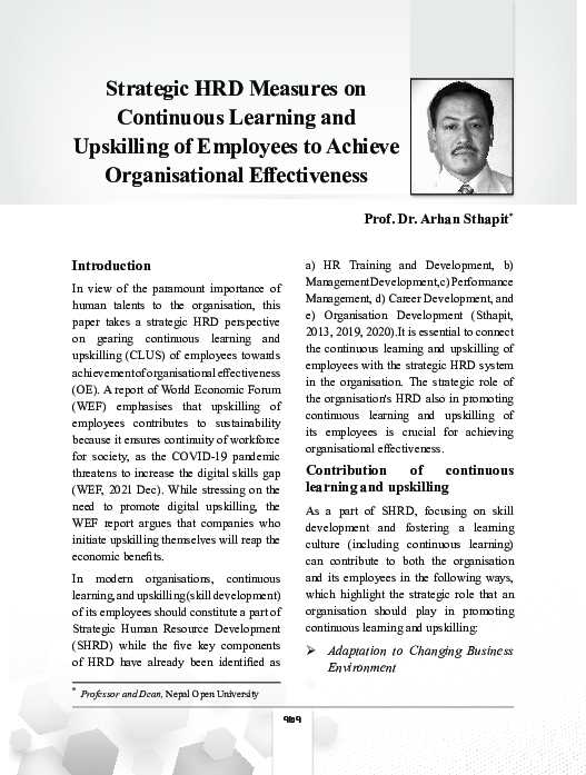 (PDF) Strategic HRD Measures on Continuous Learning and Upskilling of ...