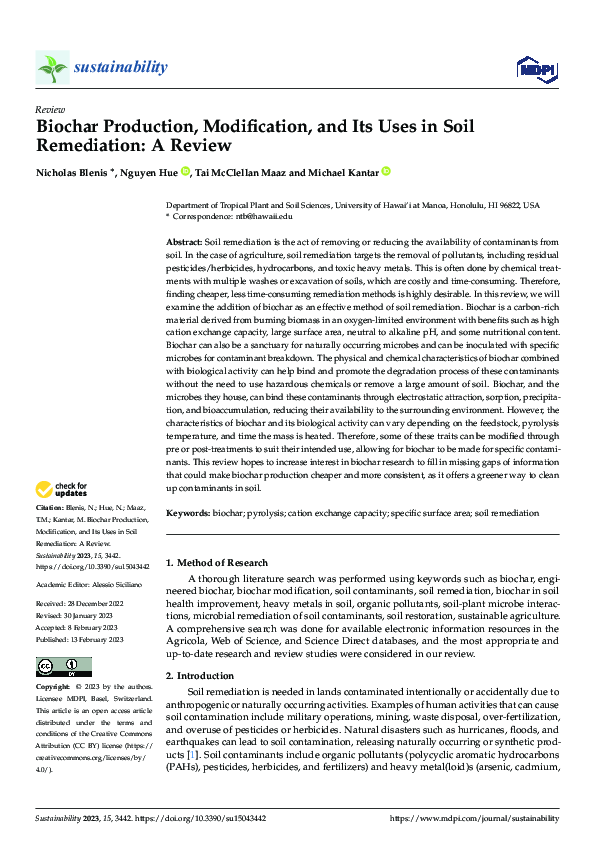 (PDF) A review of biochars’ potential role in the remediation ...