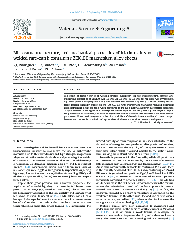 (PDF) Microstructure, texture and mechanical properties of aluminum processed by high-pressure ...