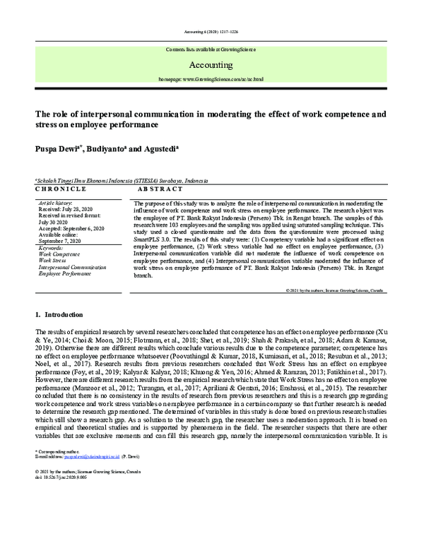 (PDF) The role of interpersonal communication in moderating the effect ...