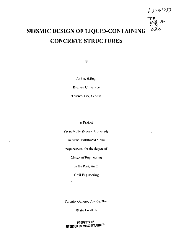 (PDF) Seismic design of liquid-containing concrete structures