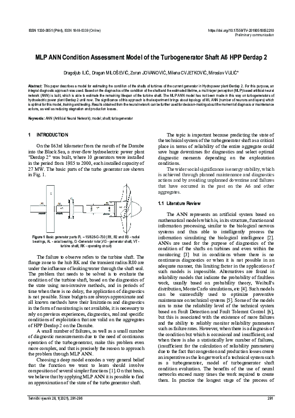 (PDF) MLP ANN Condition Assessment Model of the Turbogenerator Shaft A6 ...