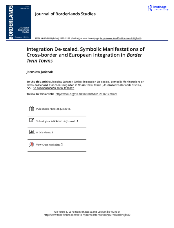 (PDF) Integration De-scaled. Symbolic Manifestations of Cross-border ...
