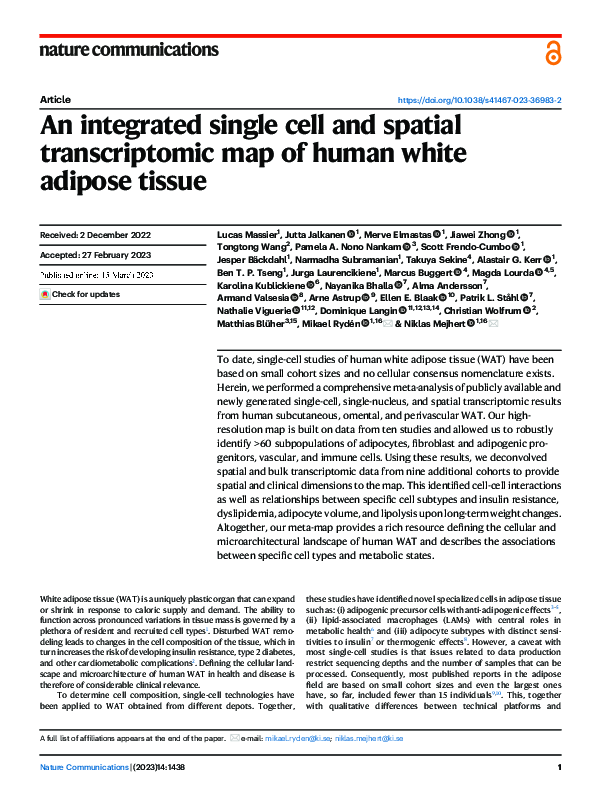 (PDF) An integrated single cell and spatial transcriptomic map of human ...