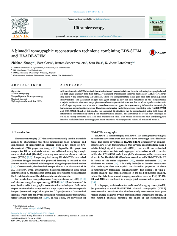 (PDF) A bimodal tomographic reconstruction technique combining EDS-STEM and HAADF-STEM | K ...