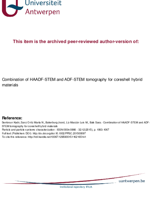 (PDF) Combination of HAADF-STEM and ADF-STEM Tomography for Core-Shell ...