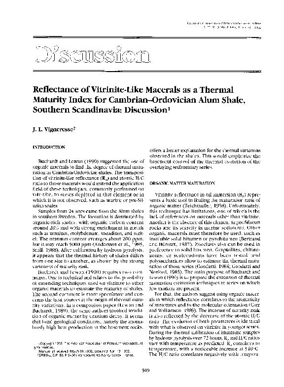 (PDF) Reflectance of Vitrinite-Like Macerals as a Thermal Maturity ...