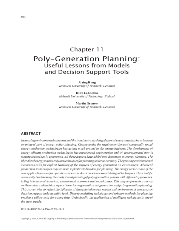 (PDF) Poly-Generation Planning