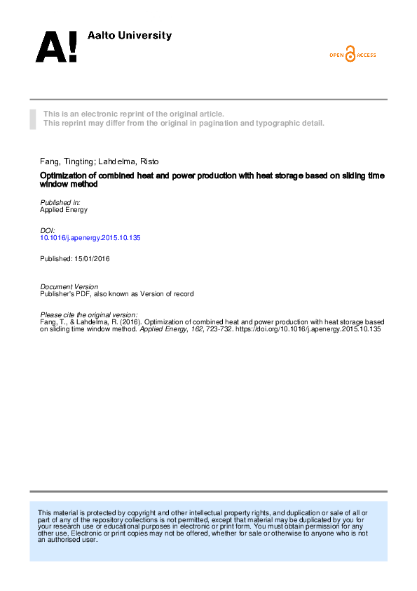 (PDF) Optimization of combined heat and power production with heat ...