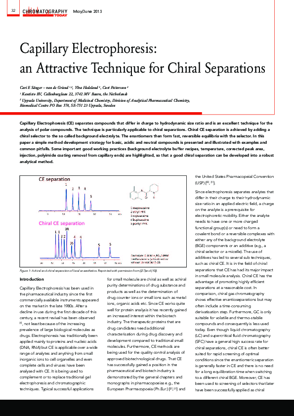 (PDF) Capillary Electrophoresis: an attractive technique for chiral ...