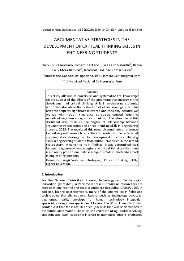 (PDF) Argumentative Strategies in the Development of Critical Thinking ...