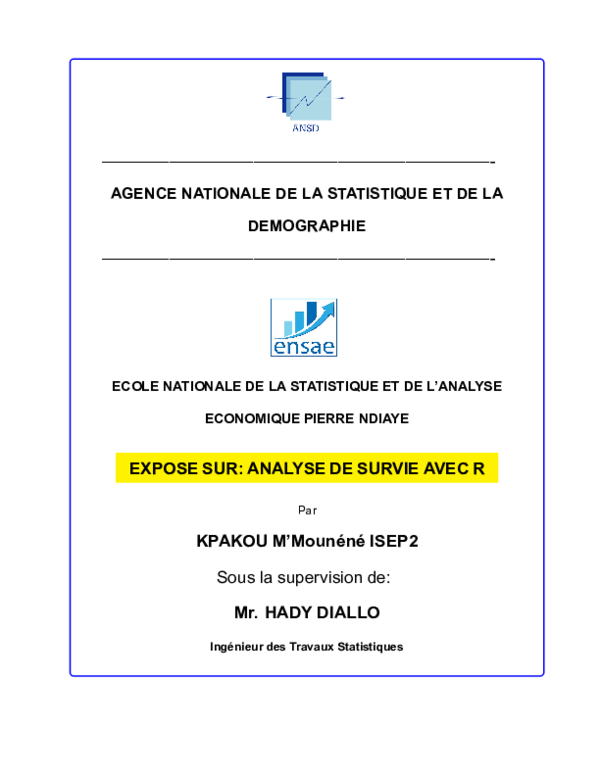 (PDF) Analyse de survie avec R