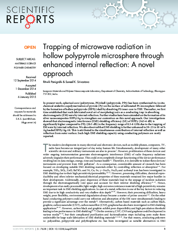 (PDF) Trapping of microwave radiation in hollow polypyrrole microsphere ...
