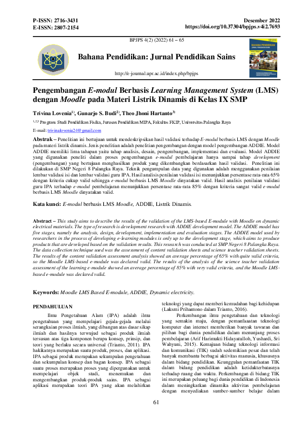(PDF) Pengembangan E-modul Berbasis Learning Management System (LMS) dengan Moodle pada Materi ...