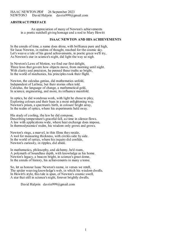 (PDF) ISAAC NEWTON | David Halprin - Academia.edu