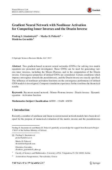 (PDF) Gradient Neural Network with Nonlinear Activation for Computing ...