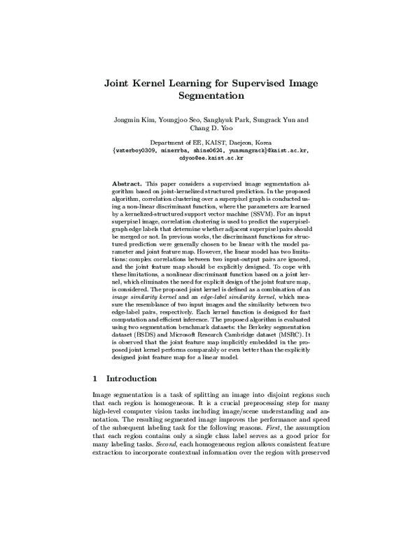 (PDF) Joint Kernel Learning for Supervised Image Segmentation
