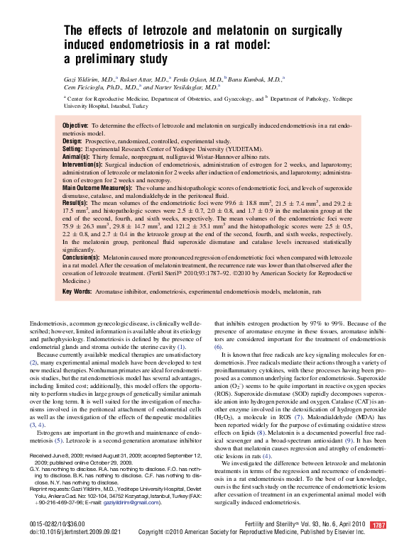 (PDF) The effects of letrozole and melatonin on surgically induced ...