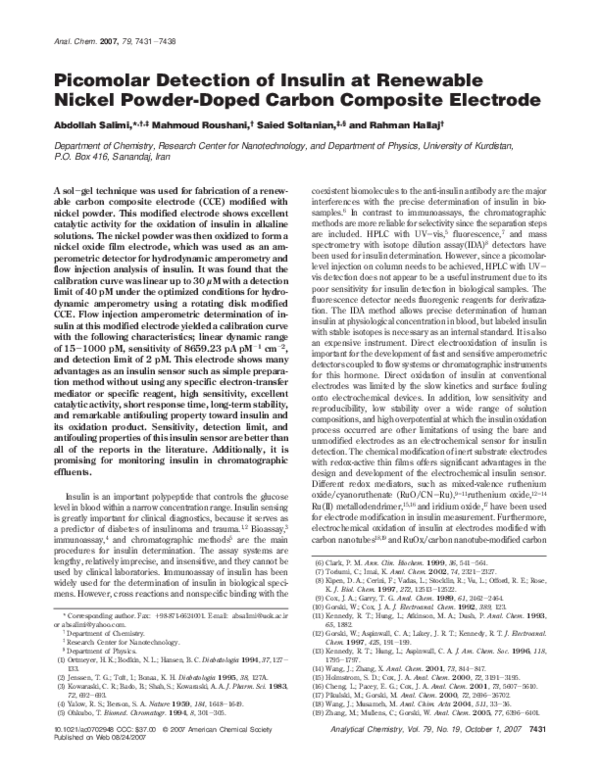 (PDF) Picomolar Detection of Insulin at Renewable Nickel Powder-Doped ...