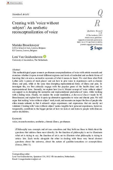 (DOC) creating with voice without subject an aesthetic ...