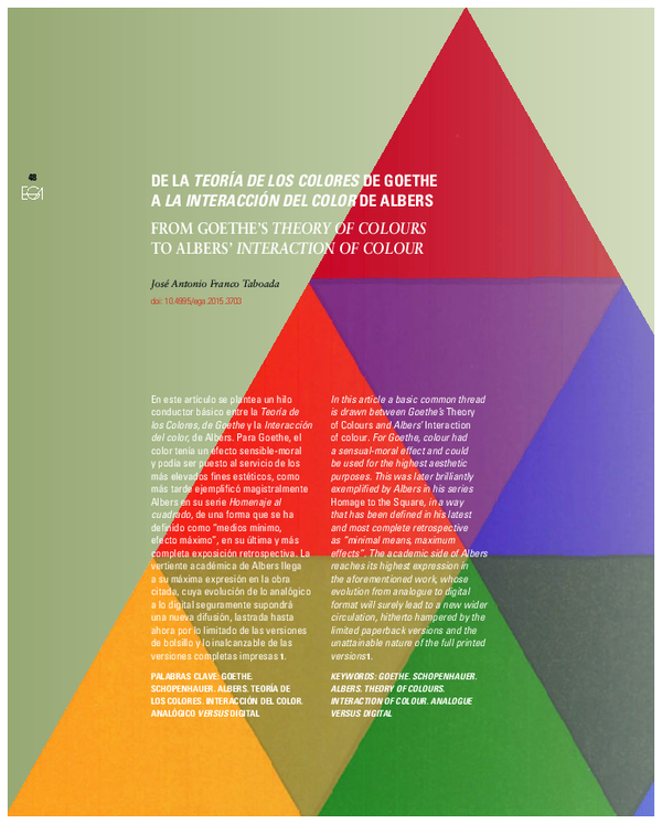(PDF) De la teoría de los colores de Goethe a la interacción del color ...