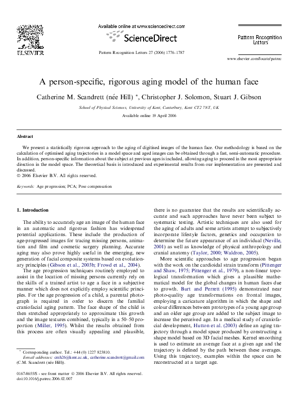 (PDF) A person-specific, rigorous aging model of the human face
