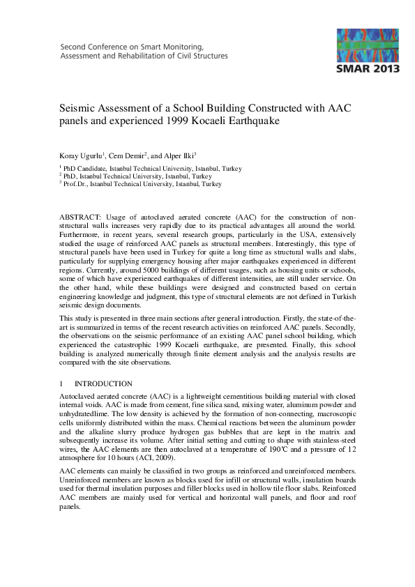 (PDF) Seismic Assessment of a School Building Constructed with AAC ...