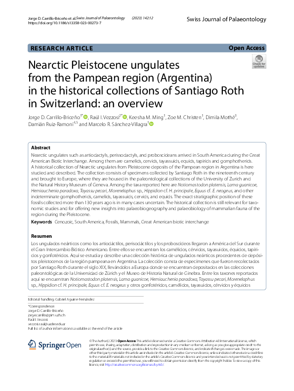 (PDF) Nearctic Pleistocene ungulates from the Pampean region (Argentina ...