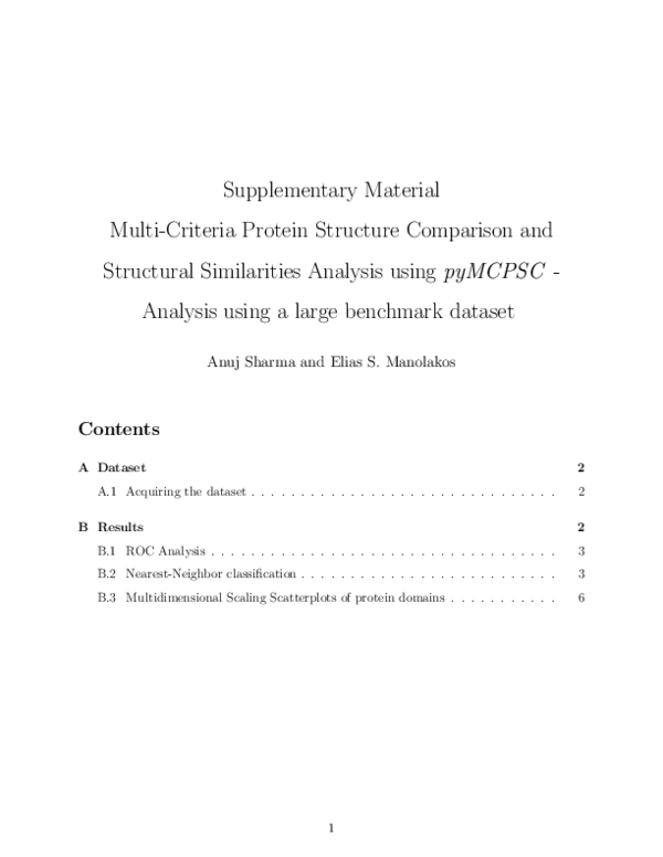 (PDF) Multi-criteria protein structure comparison and structural similarities analysis using pyMCPSC