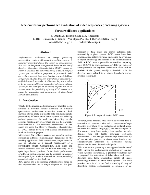 (PDF) ROC curves for performance evaluation of video sequences ...