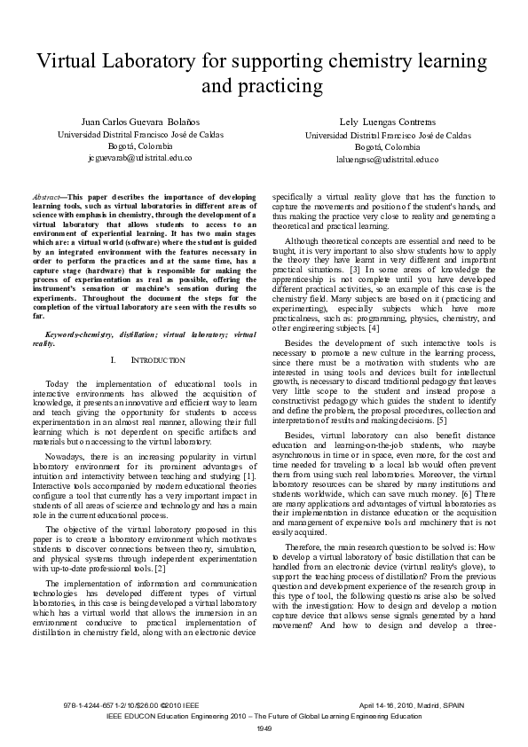 (PDF) Virtual laboratory for supporting chemistry learning and ...