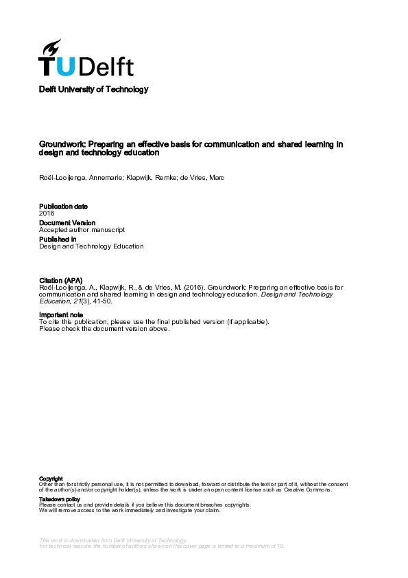 (PDF) Groundwork: Preparing an effective basis for communication and ...