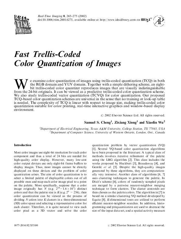 Pdf Fast Trellis Coded Color Quantization Of Images 4234