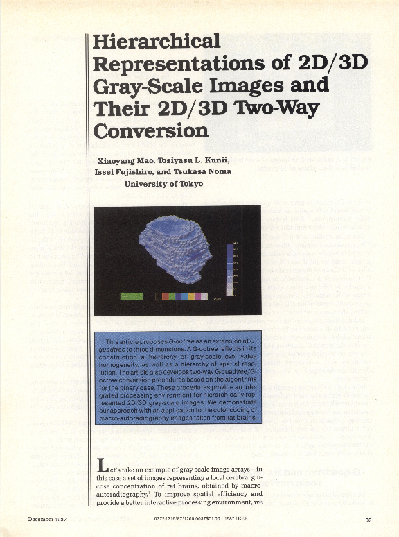 Hierarchical Representations Of 2d 3d Gray Scale Images And Their 2d 3d Two Way Conversion