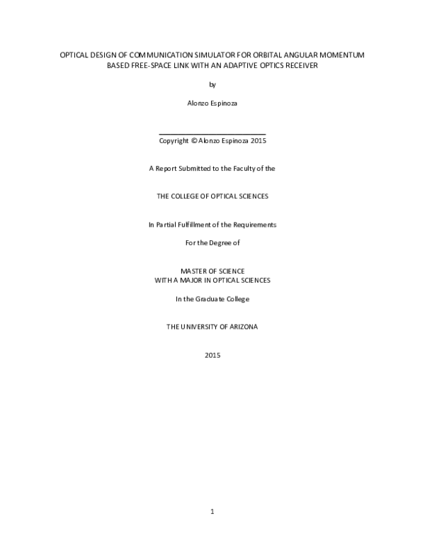Pdf Optical Design Of Communication Simulator For Orbital Angular