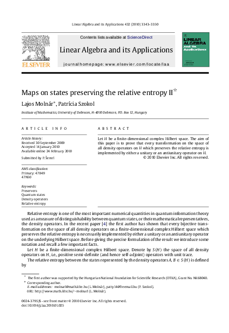 (PDF) Maps on states preserving the relative entropy II