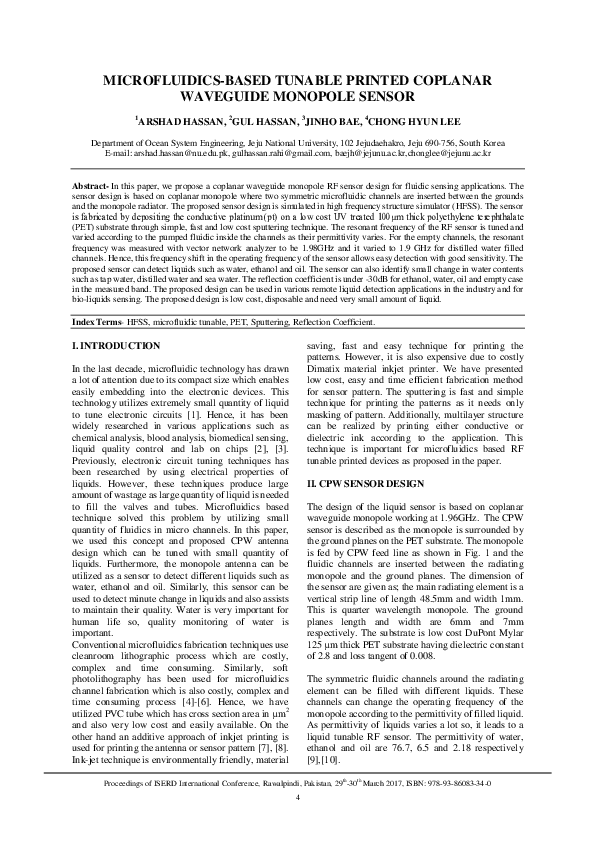 Pdf Microfluidics Based Tunable Printed Coplanar Waveguide Monopole