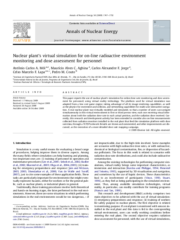 (PDF) Nuclear plant’s virtual simulation for on-line radioactive ...